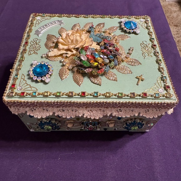 Storage & Organization | Decorative Jewelry Organizer Box With Floral ...